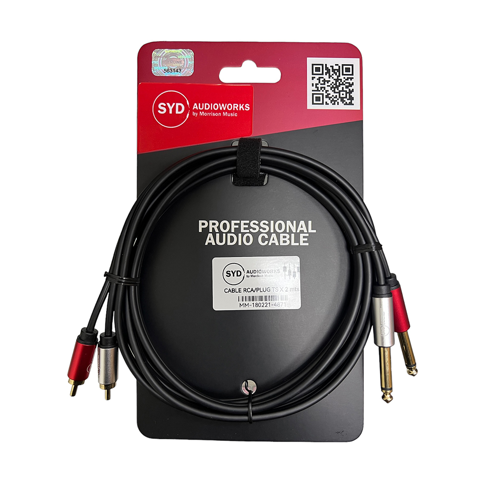 SYD AUDIOWORKS - CABLE PLUG-RCA X 2 mts. - Morrison Music.